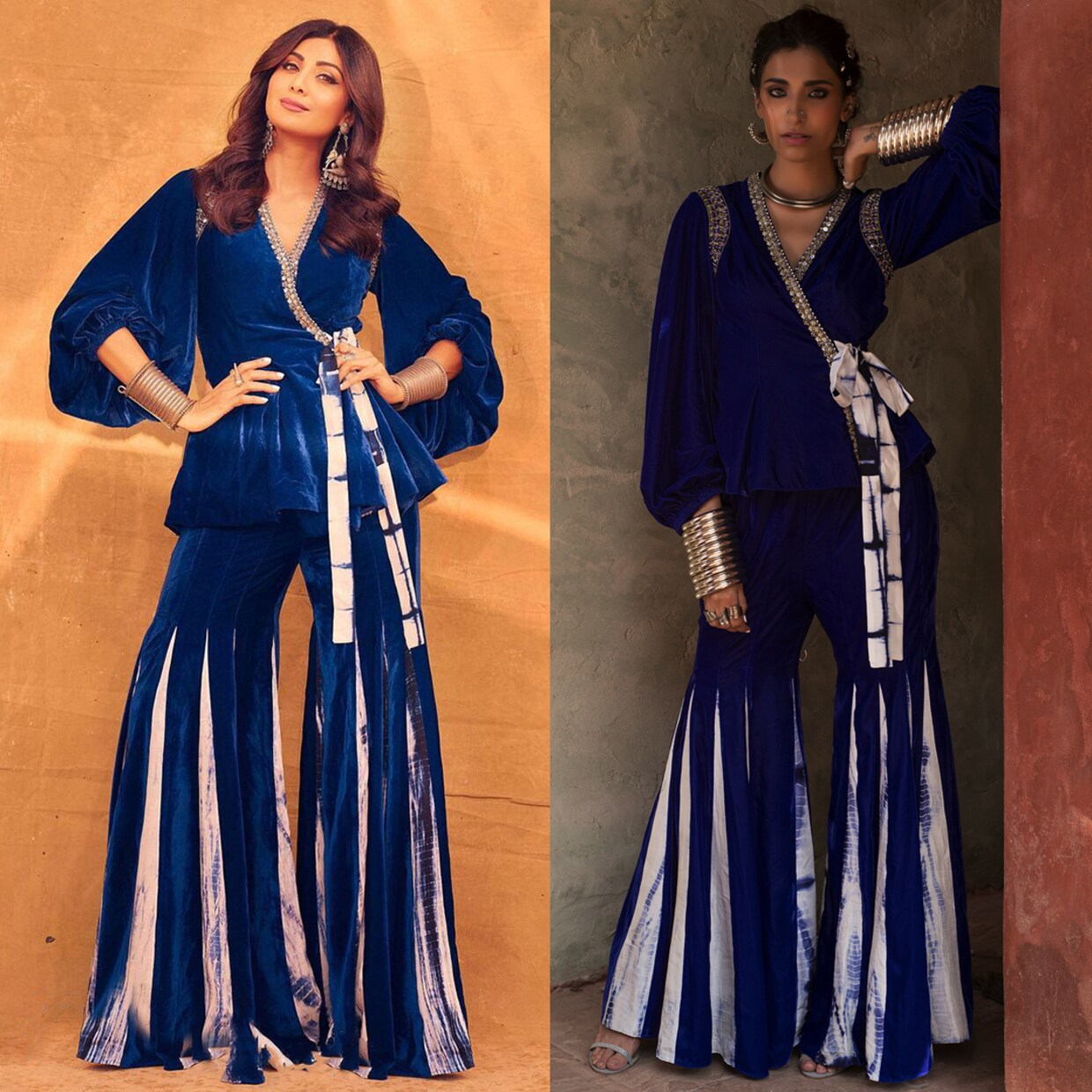 Cobalt Blue Tie- Knot Jacket Set by Reeti Arneja at Pernia's Pop Up ...