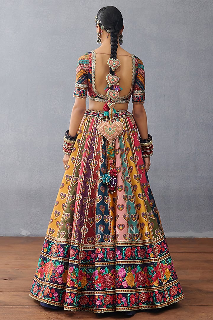 Multi-Colored Raw Silk Digital Printed Blouse Design by TORANI at ...