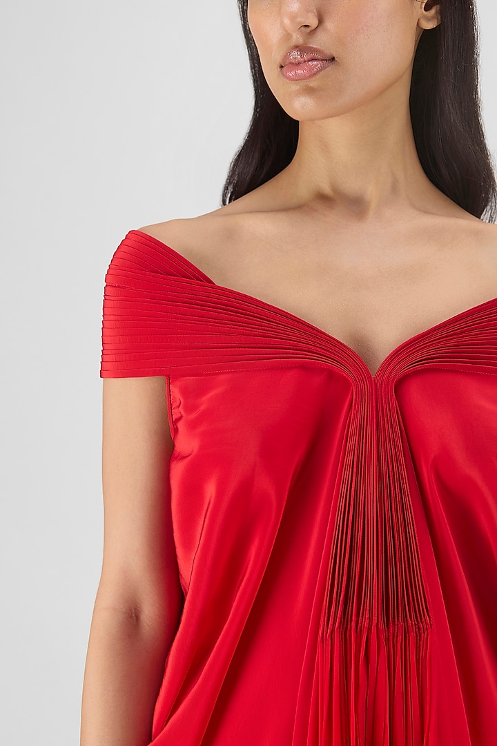 Red Chiffon Gown Design by Amit Aggarwal at Pernia's Pop Up Shop 2026