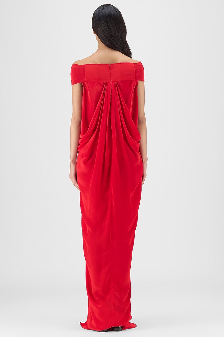 Red Chiffon Gown Design by Amit Aggarwal at Pernia's Pop Up Shop 2026