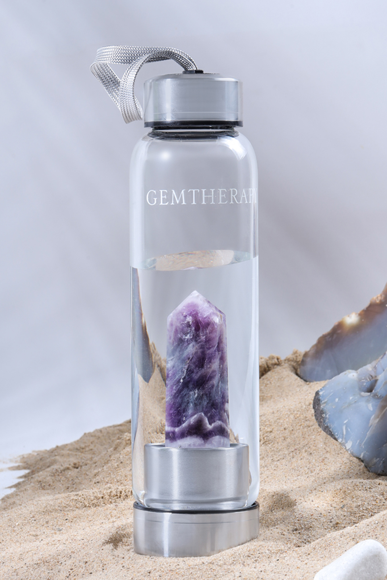 Purple Amethyst Crystal Water Bottle by Gemtherapy at Pernia s Pop Up Shop