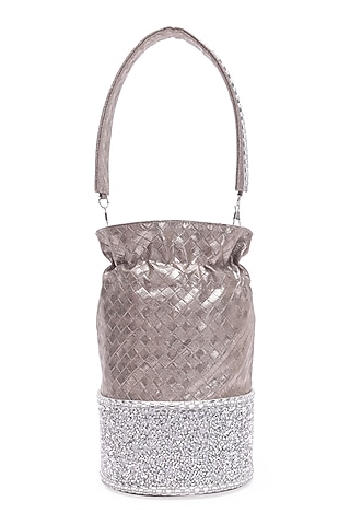 Pewter Embellished Potli by 5 Elements at Pernia's Pop Up Shop 2026
