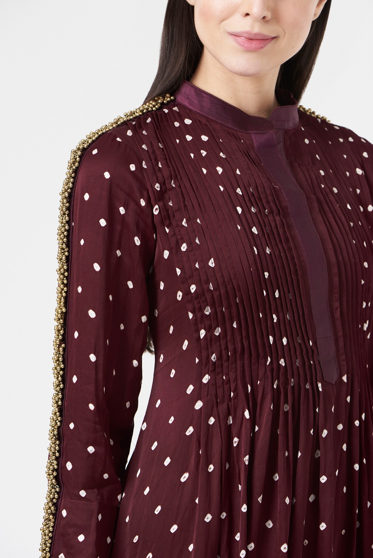 Maroon Embroidered Tunic by 5 Elements Apparel at Pernia's Pop Up Shop 2025
