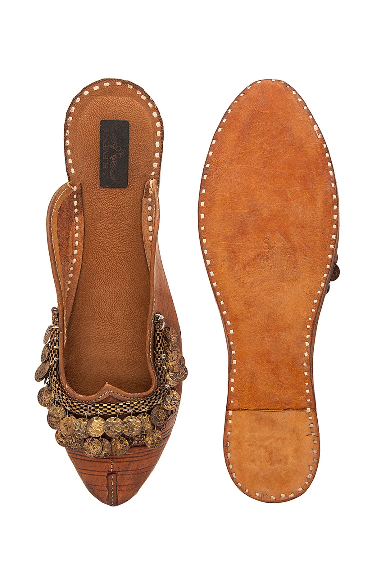 Brown Embellished Juttis Design by 5 Elements at Pernia's Pop Up Shop 2024