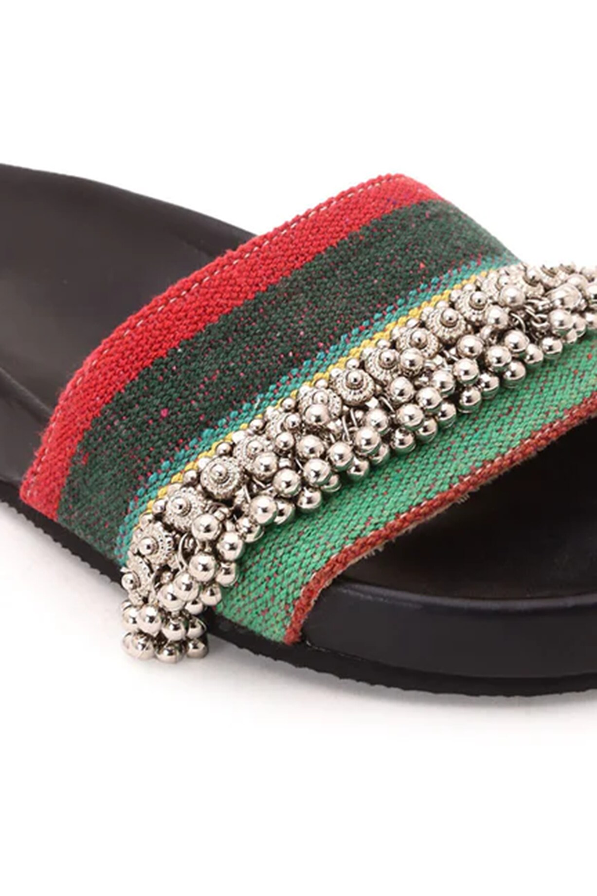 Black Ghunghroo Embellished Sliders Design by 5 Elements at Pernia's ...