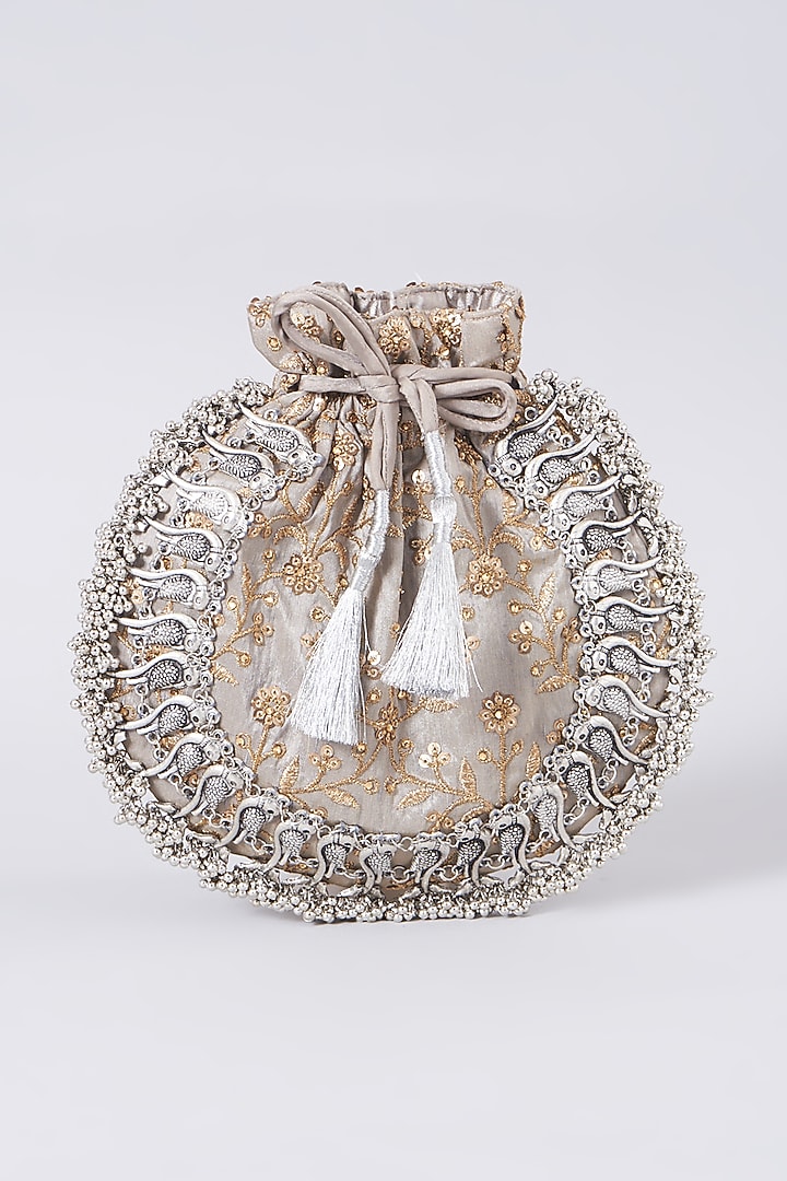 Silver Ghungroo Embellished Potli Design by 5 Elements at Pernia's Pop ...