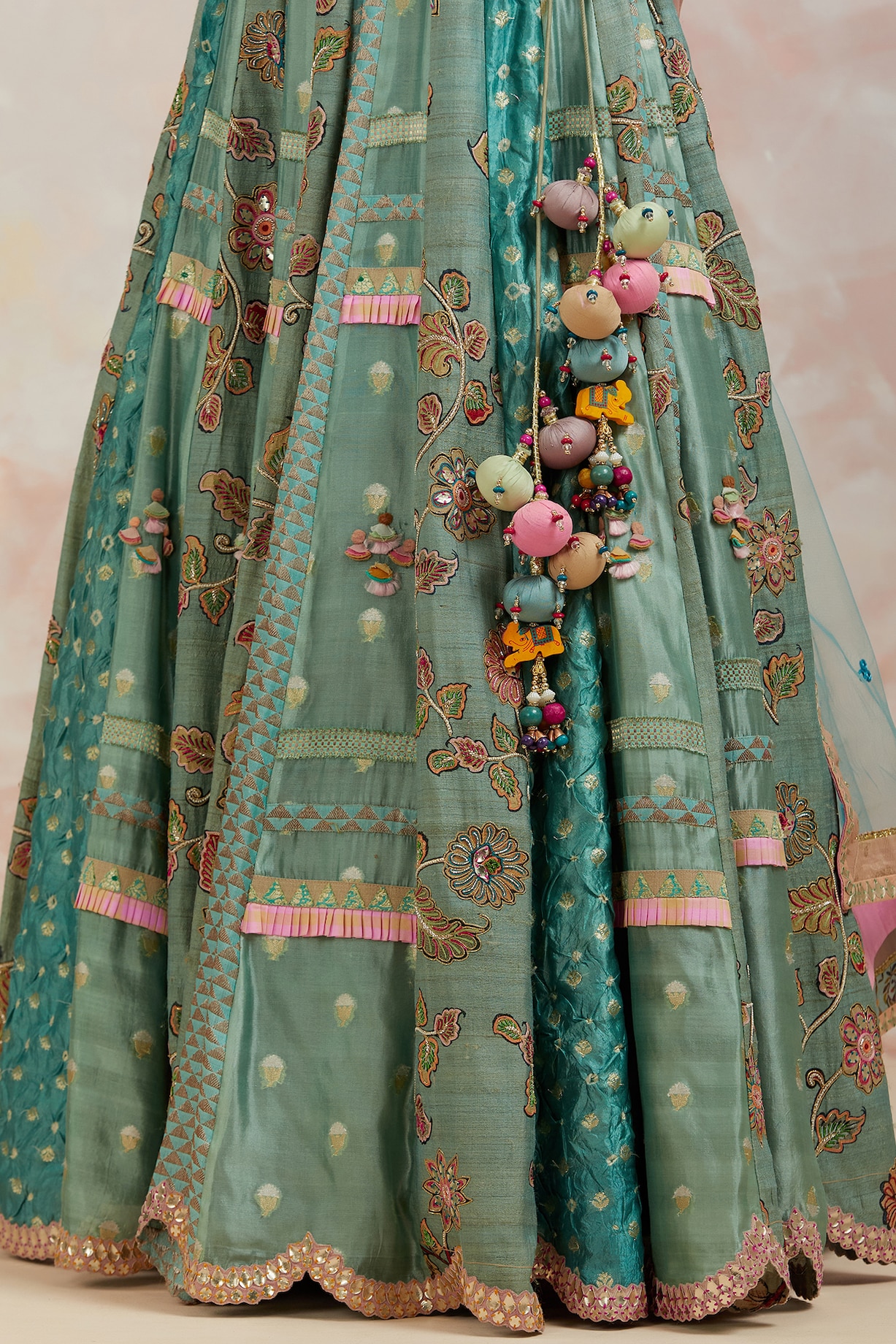 Aqua Blue Silk Wedding Lehenga Set by aum ashima & asit at Pernia's Pop ...