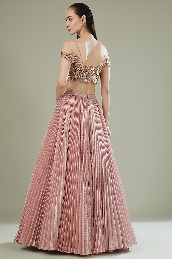 Blush Pink Plisse Bridal Lehenga Set by Amit Aggarwal at Pernia's Pop ...