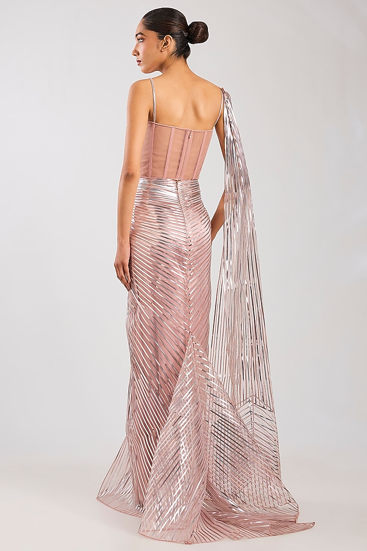 Blush Butterfly Net Skirt Set by Amit Aggarwal at Pernia's Pop Up Shop 2026