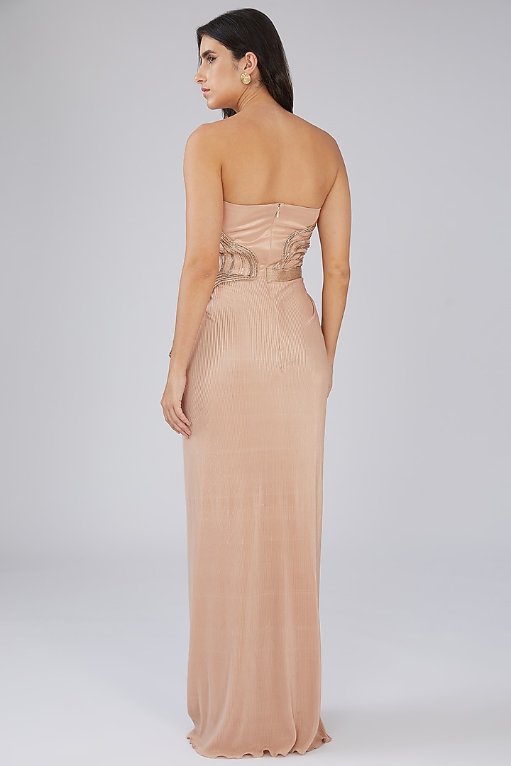 Blush Pink Chiffon Gown Design by Amit Aggarwal at Pernia's Pop Up Shop ...