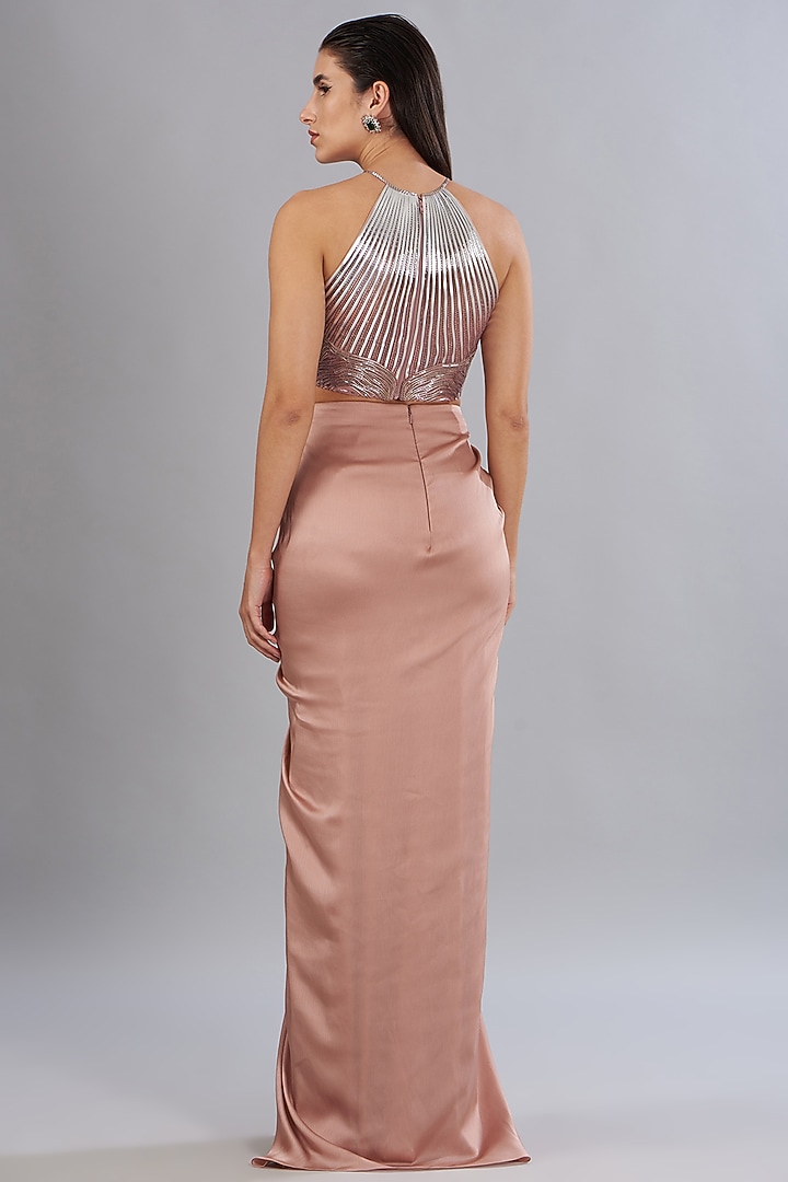 Blush Pink Satin Lehenga Set Design by Amit Aggarwal at Pernia's Pop Up ...