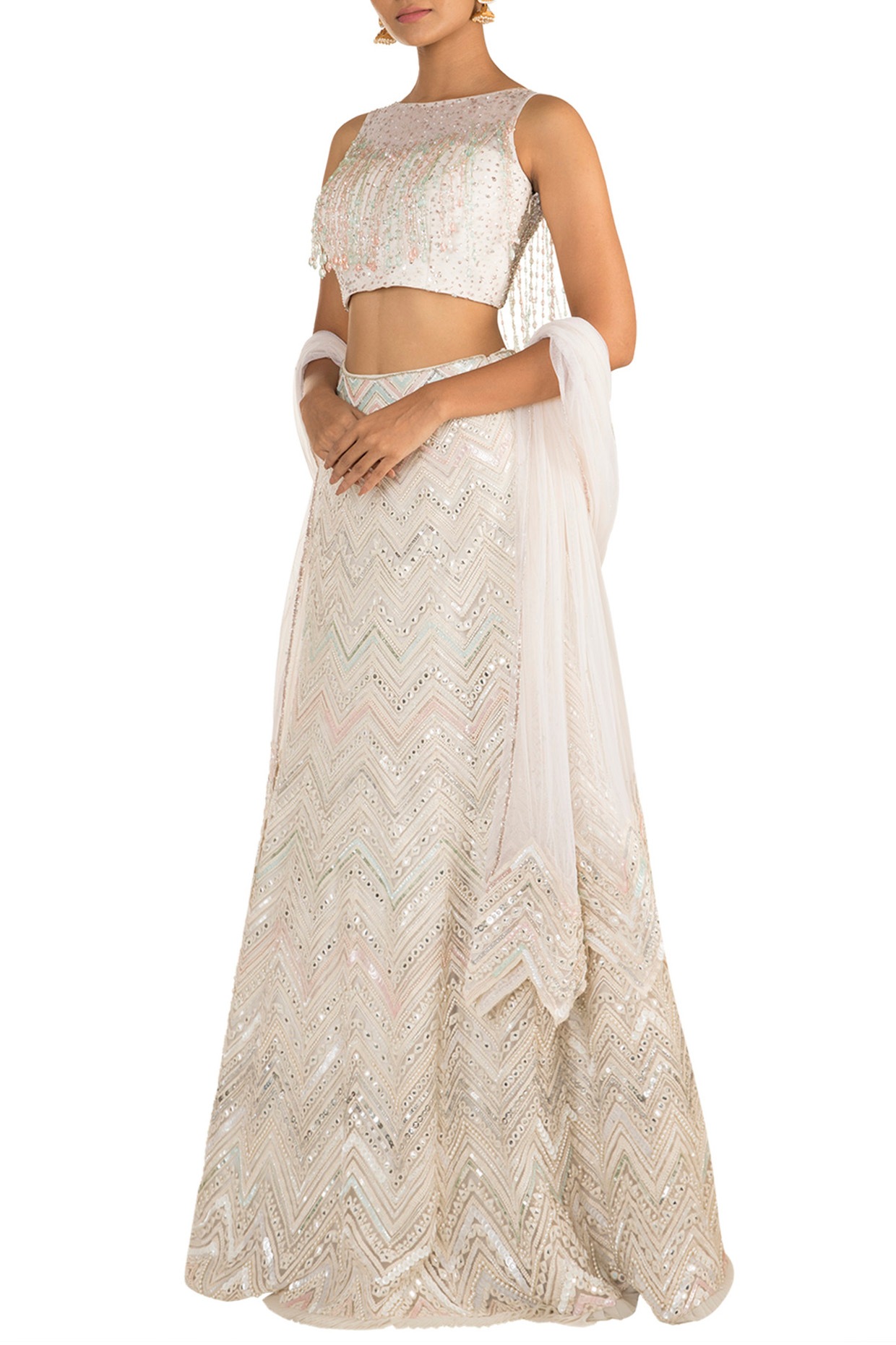Ivory Embellished Lehenga Set by Aarti Mahtani at Pernia's Pop Up Shop 2025