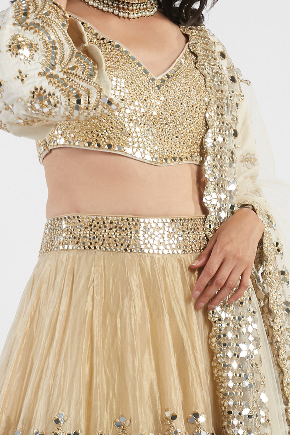 Gold Zari Hand Embroidered Bridal Lehenga Set by Abhinav Mishra at ...