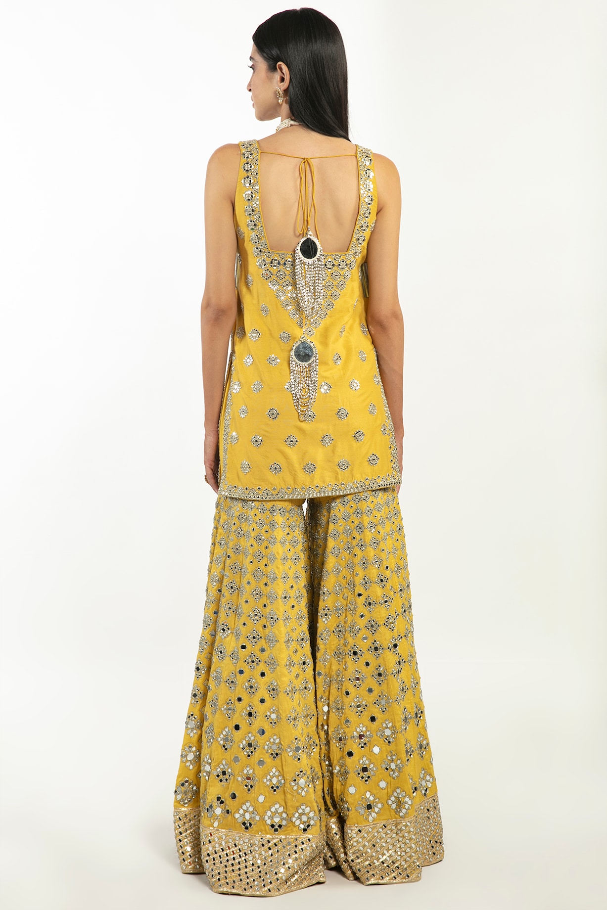 Yellow Embroidered Sharara Set by Abhinav Mishra at Pernia's Pop Up ...