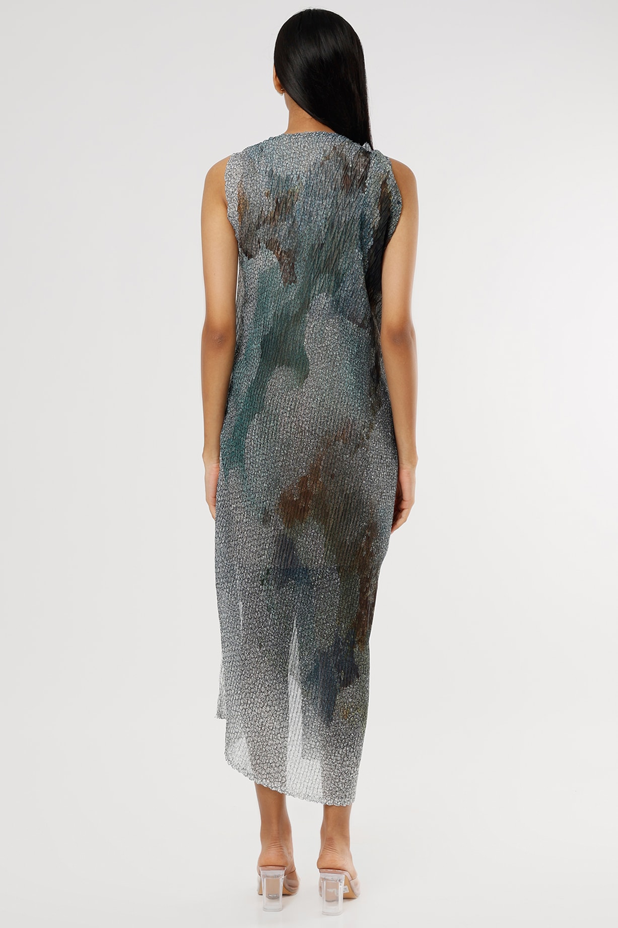 Multi-Colored Printed Draped Dress by Abhishek Sharma at Pernia's Pop ...