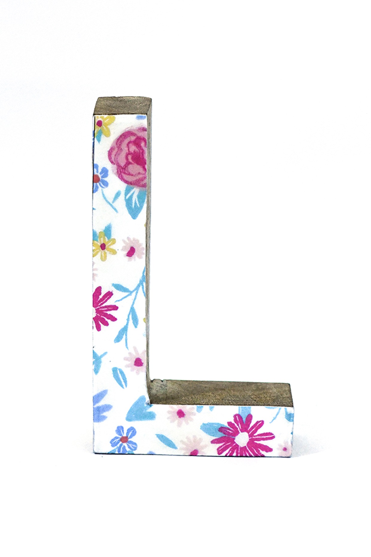 White & Brown Mango Wood Enameled Alphabet Stand by ACE THE SPACE at ...