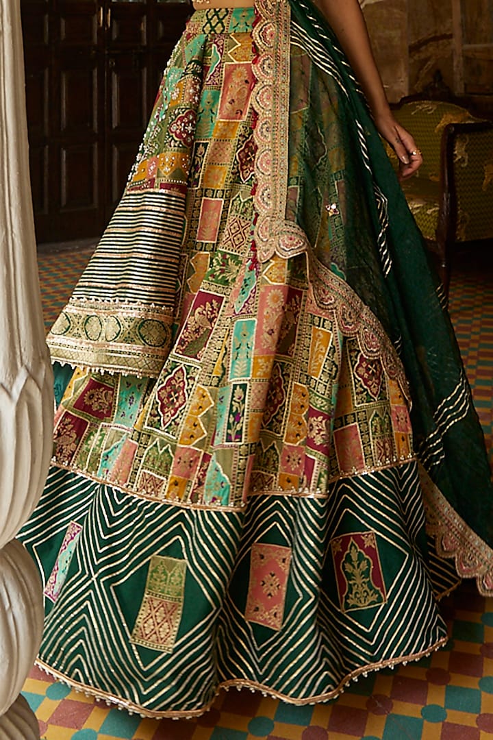 Multi-Colored Embellished Wedding Lehenga Set by Aditi Gupta at Pernia ...