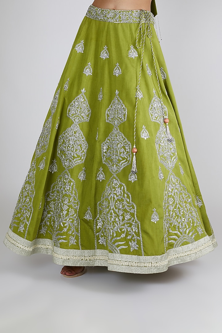 Mehendi Green Embroidered Wedding Lehenga Set by Adah at Pernia's Pop ...