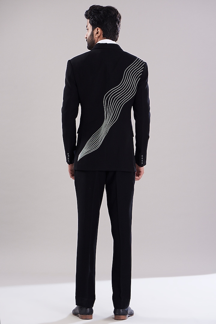 Buy Aditya Sachdeva Men Black Italian Crepe Embroidered Tuxedo Set at Pernia'sPopUpShopMen 2025