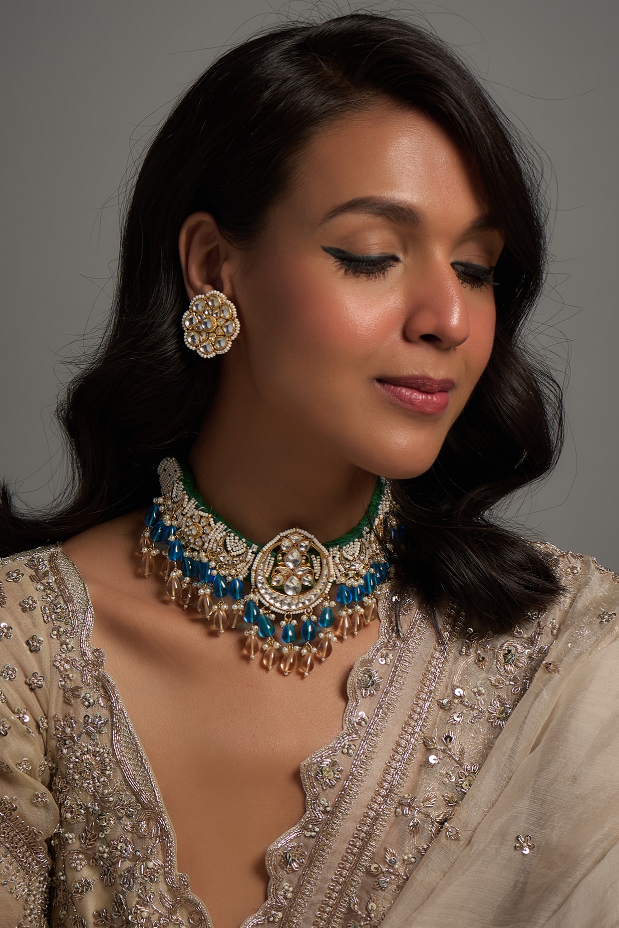 Kundan polki choker set store