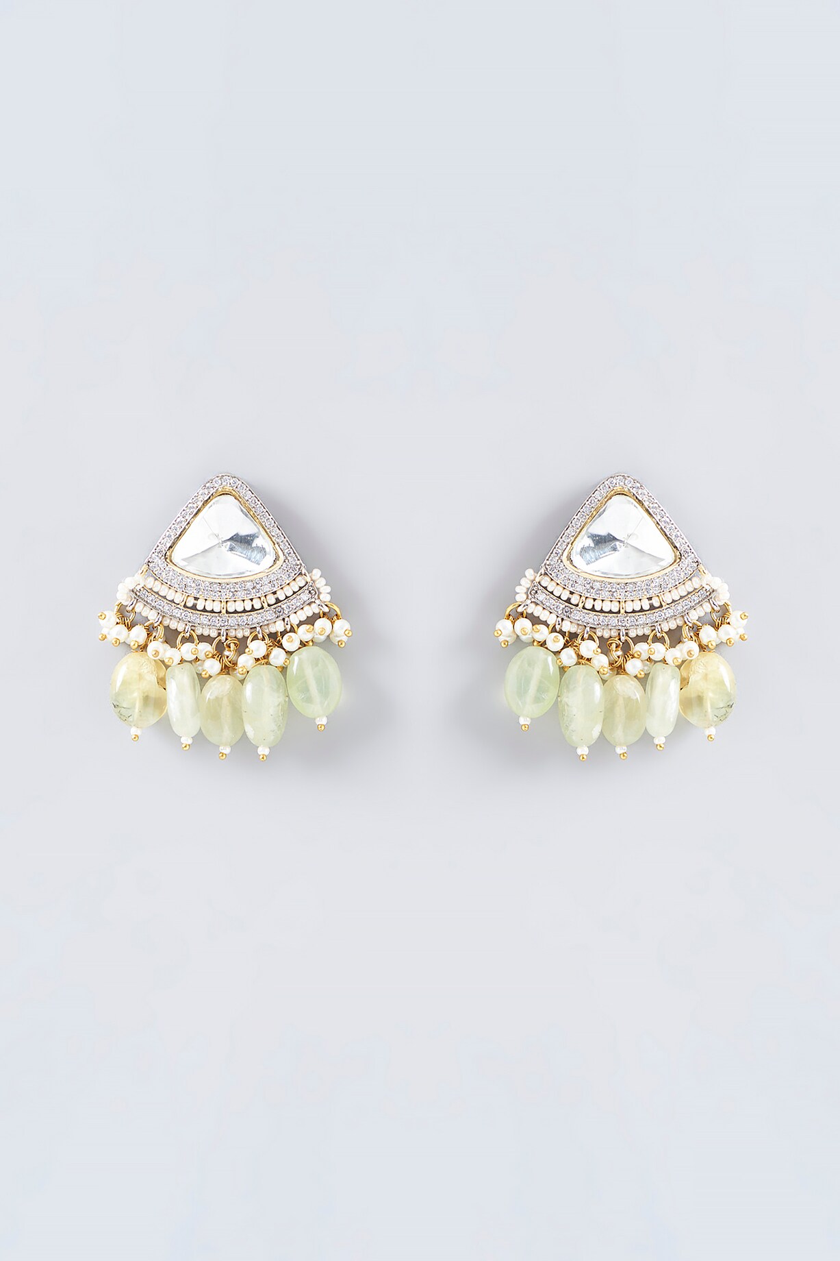 White Finish Kundan Polki & Beaded Choker Necklace Set Design by ...