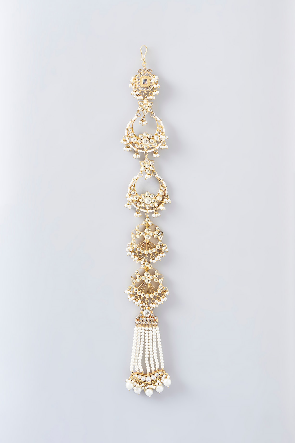 Gold Finish Kundan Polki Hair Accessory by Adityam Jewels at Pernia's ...