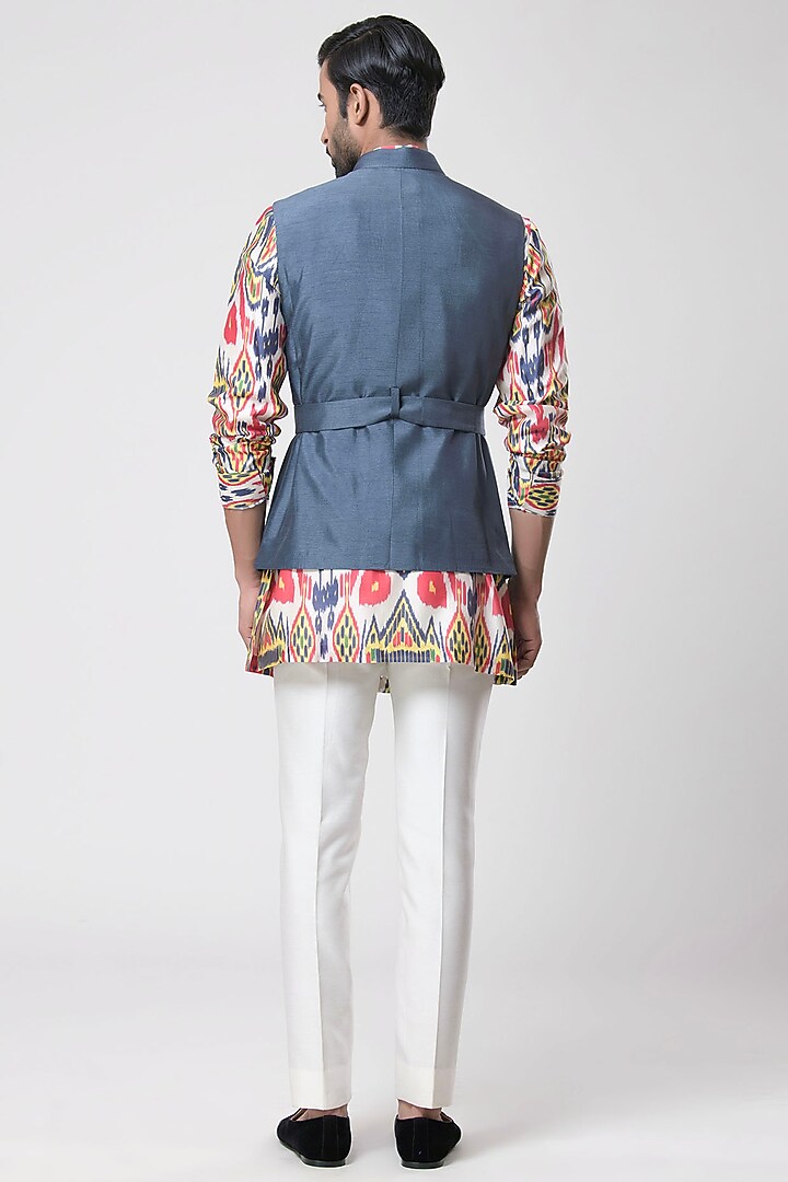 Saleti Dola Silk Nehru Jacket Set by Aditya Sachdeva Men at Pernia's ...