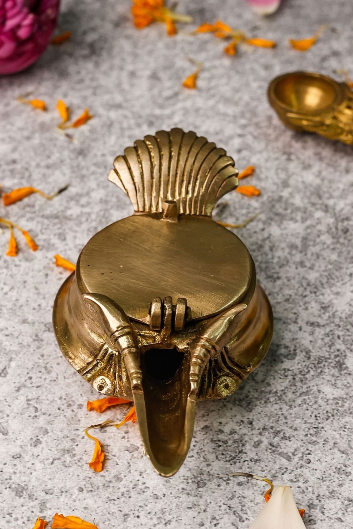 Gold Brass Chirag Diya Pooja Oil Lamp by The Advitya at Pernia's Pop Up ...
