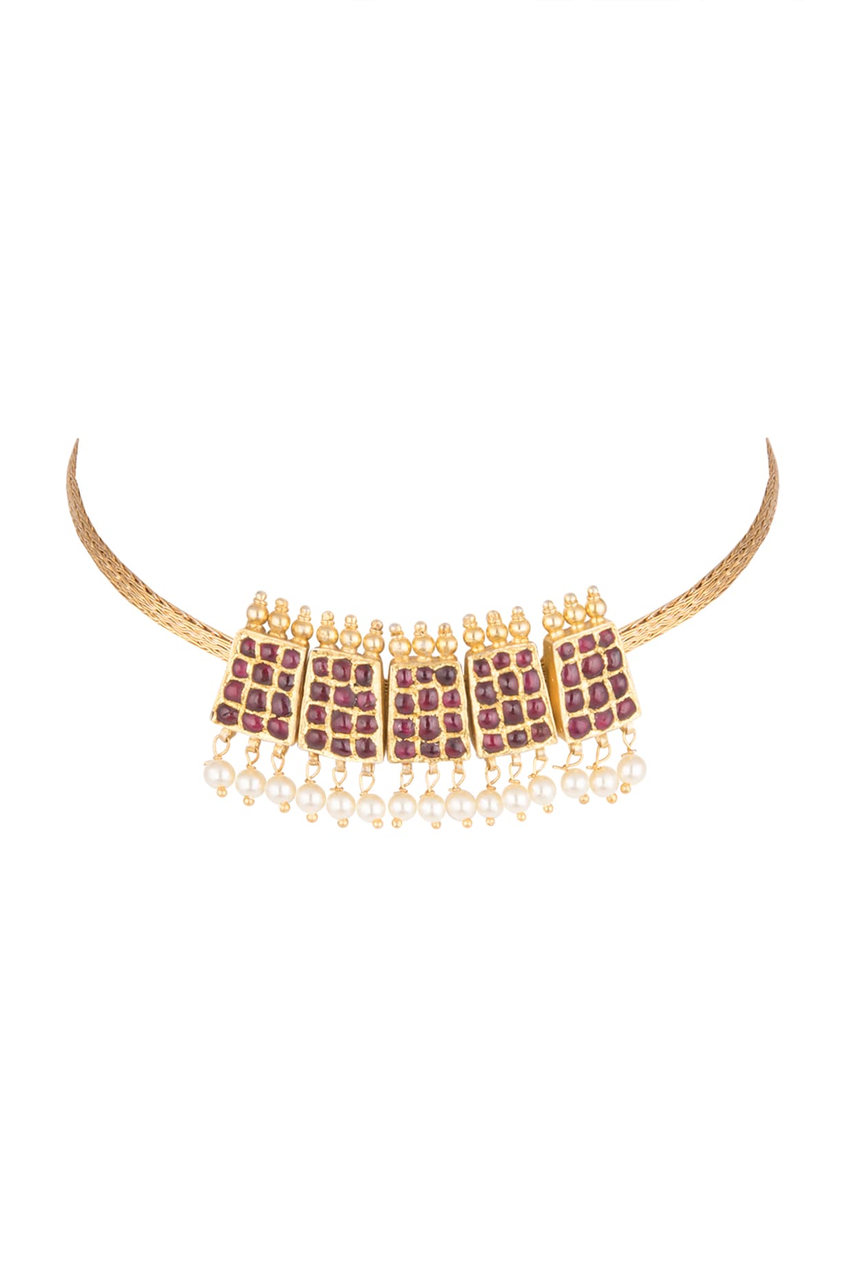 Gold Plated Poothali Necklace In Sterling Silver by Aaharya at Pernia's ...
