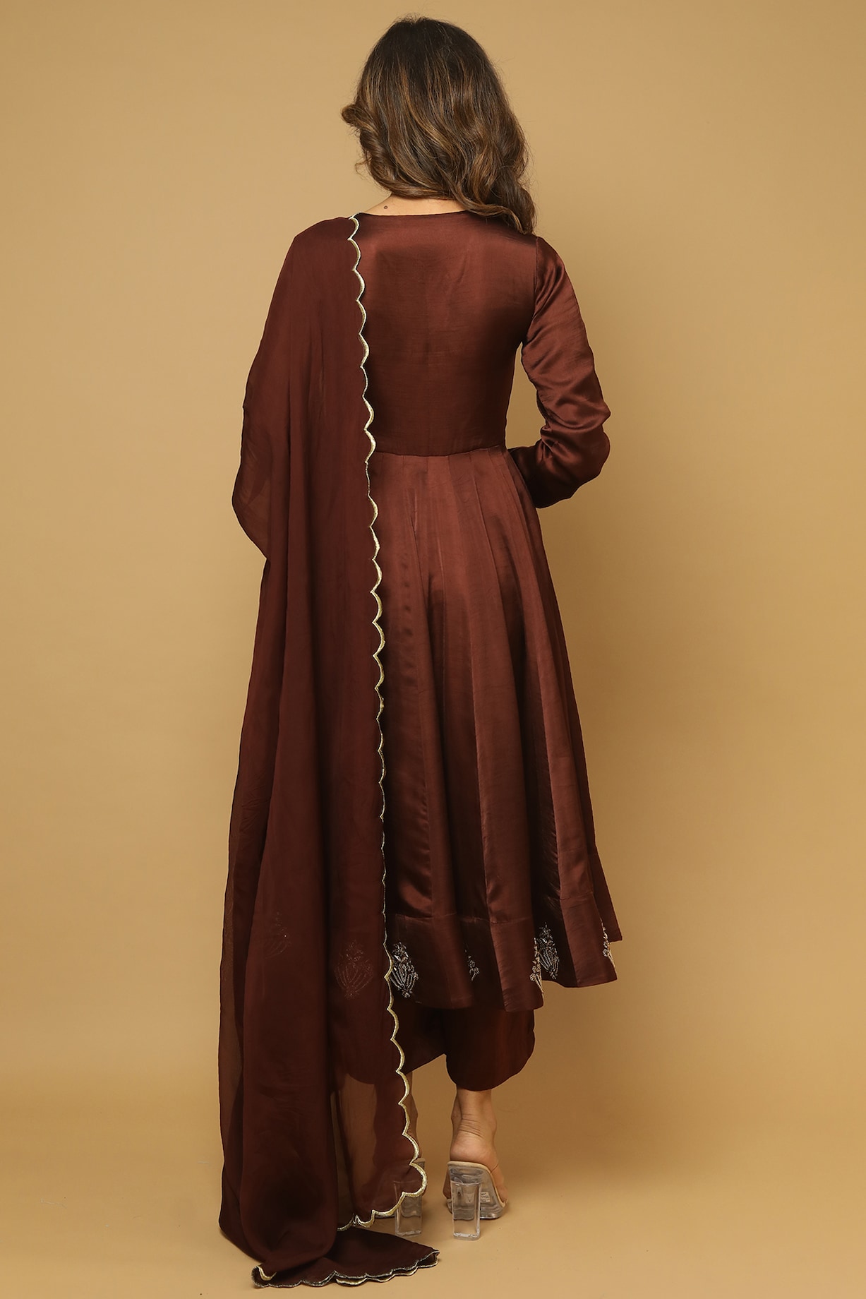 Brown Embellished Anarkali Set by AHI CLOTHING at Pernia's Pop Up Shop 2025