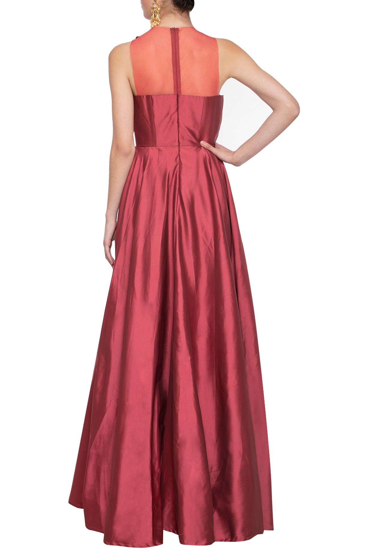 Onion pink embroidered gown by Aharin India at Pernia's Pop Up Shop 2025