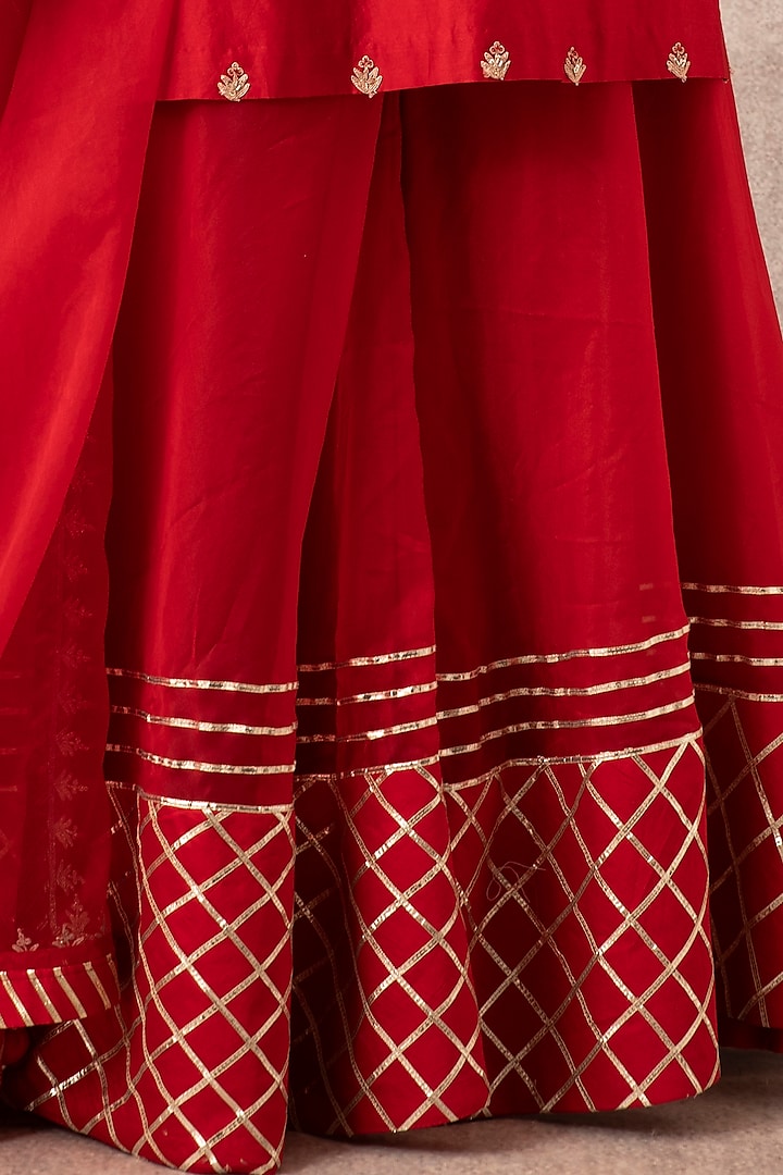 Red Organza Sharara Set by Ajiesh Oberoi at Pernia's Pop Up Shop 2025