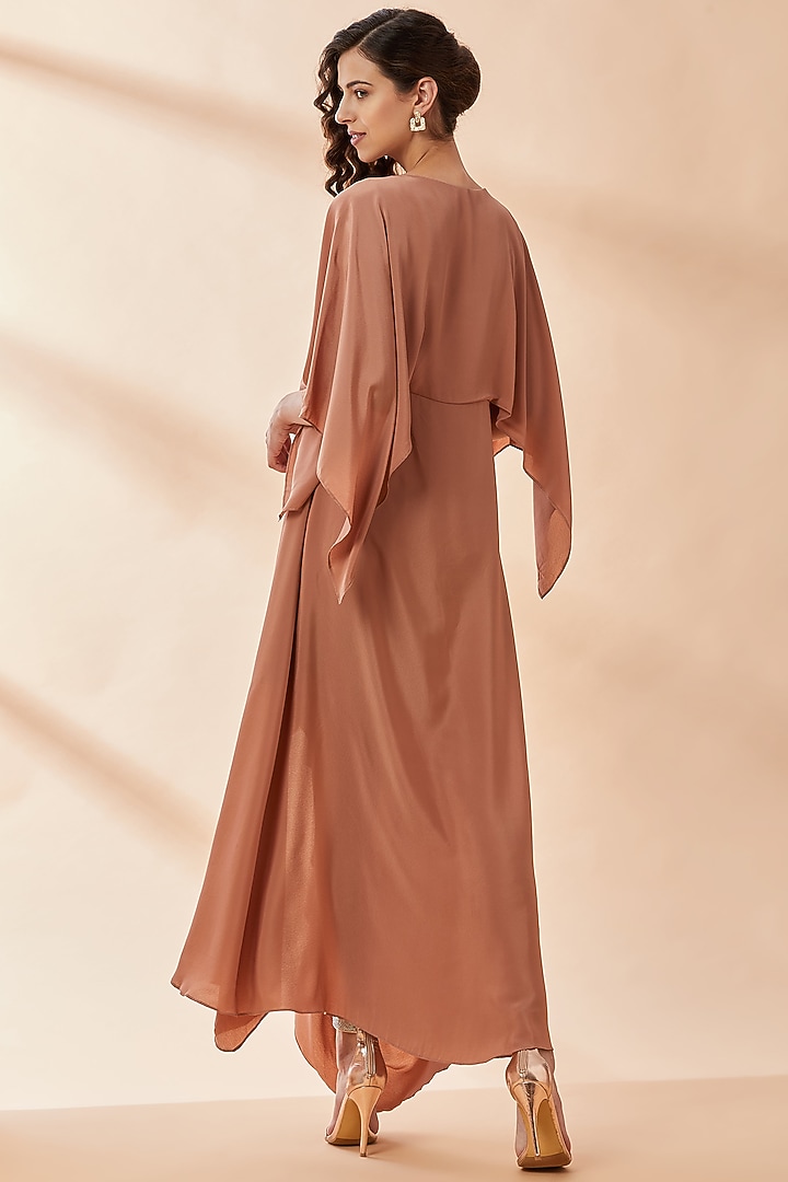 Faded Rose Pink Embroidered Dress by Aakaar at Pernia's Pop Up Shop 2026
