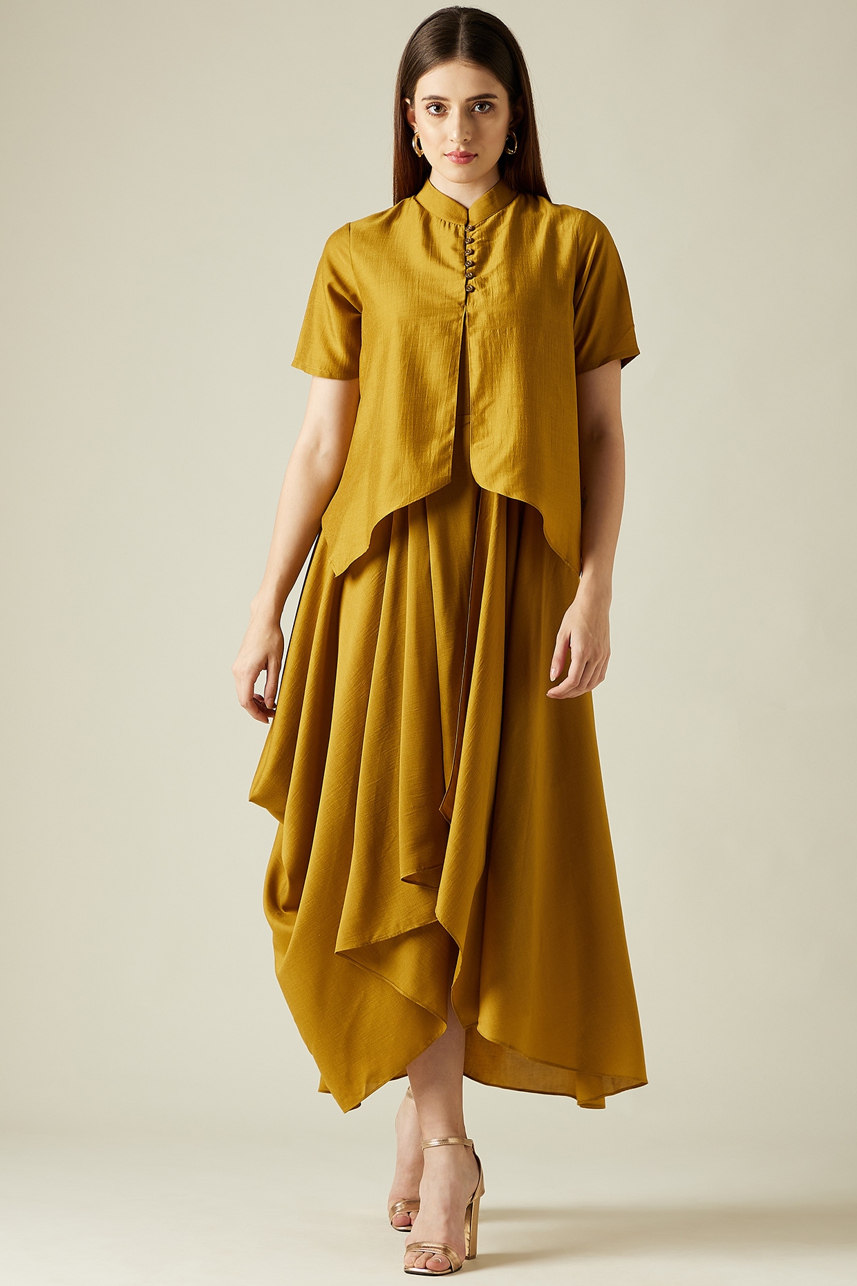 Mustard Silk Dress by Aakar at Pernia's Pop Up Shop 2025