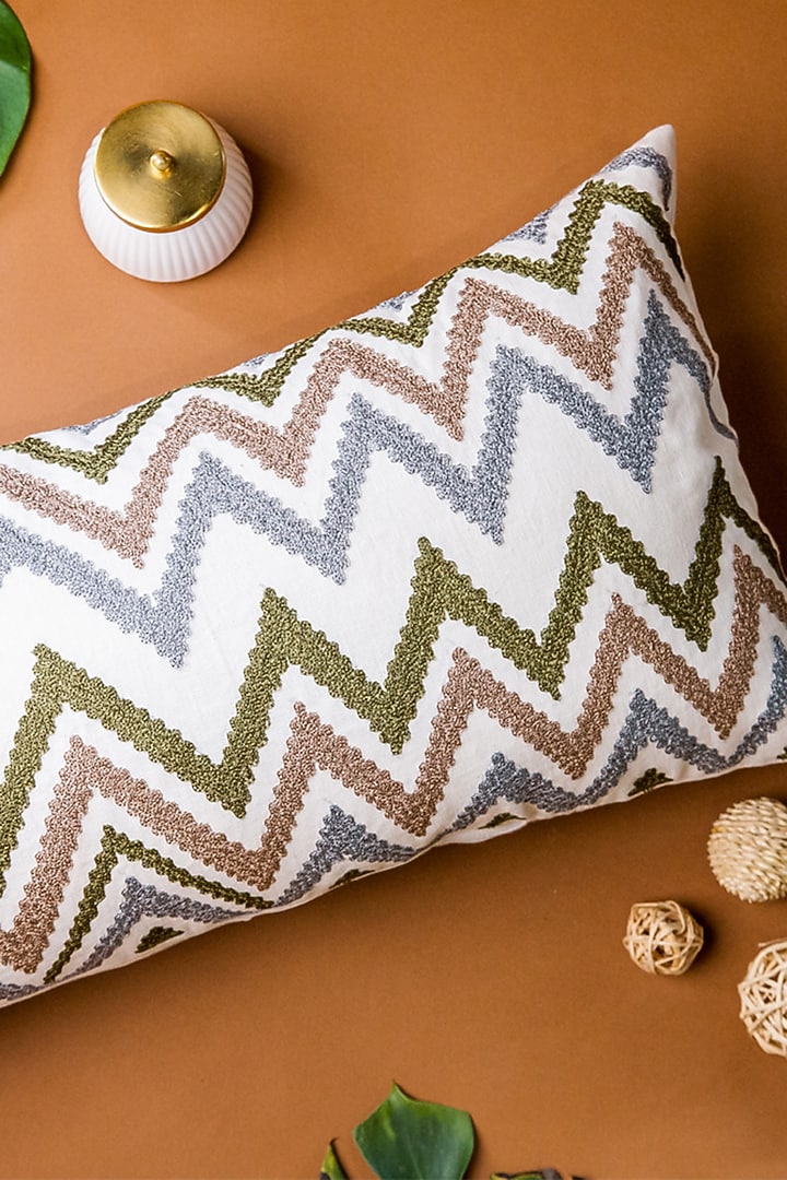 Off-White Chevron Cushion Cover Design by ALCOVE at Pernia's Pop Up ...