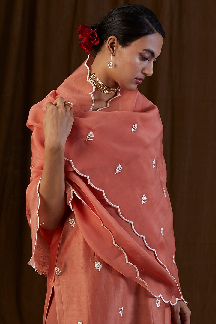 Rust Orange Silk Organza Sharara Set by Alokik by Divya at Pernia's Pop ...