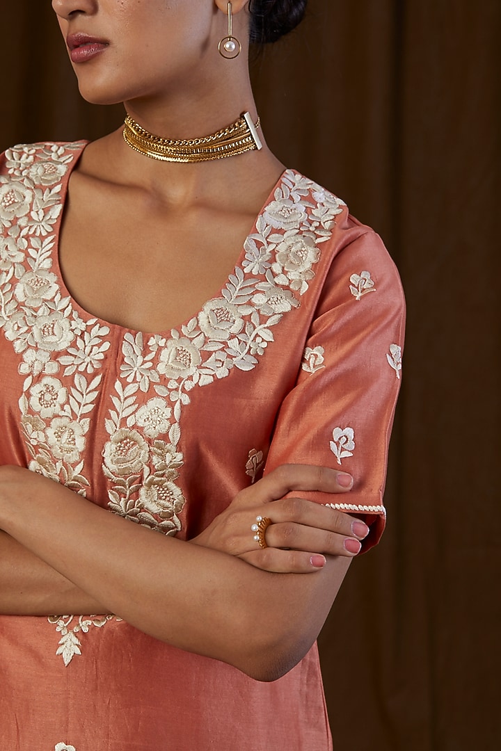 Rust Orange Silk Organza Sharara Set by Alokik by Divya at Pernia's Pop ...