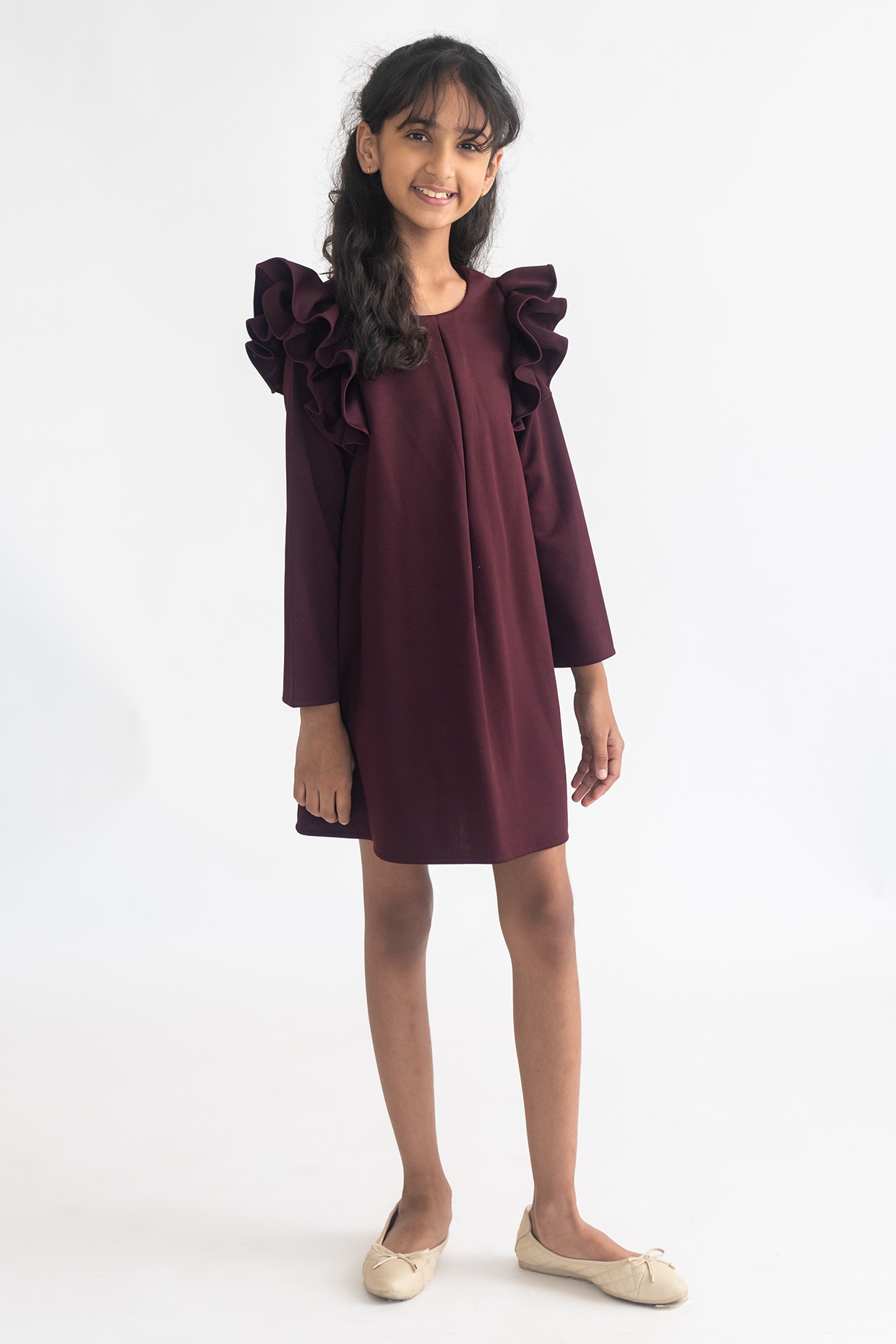 Prune Polyester Dress For Girls by A Little Fable at Pernia's Pop Up ...