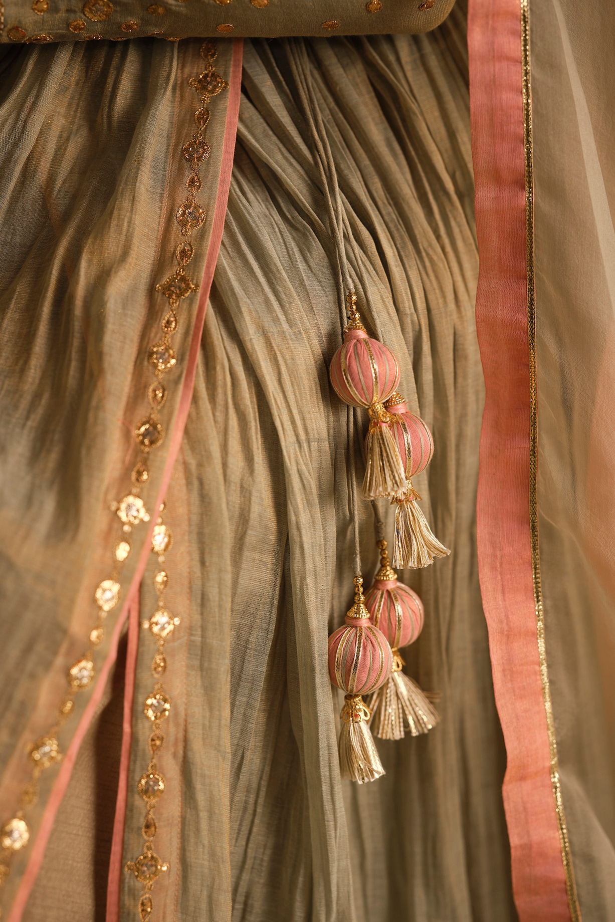 Green Silk Gota Work Wedding Anarkali Set by Almaari by Pooja Patel at Pernia's Pop Up Shop 2025