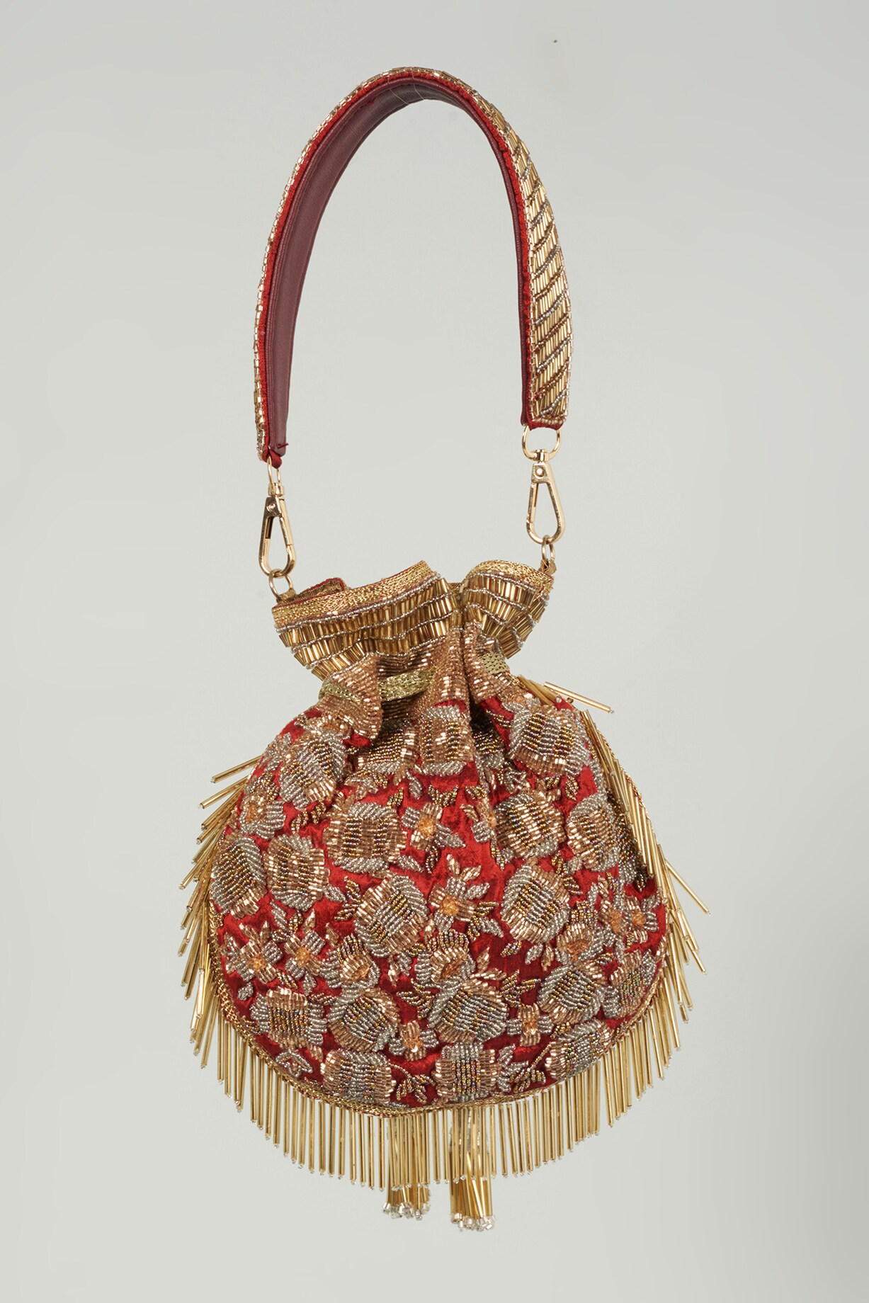 Red Hand Embroidered Potli by Aloha by PS at Pernia's Pop Up Shop 2024