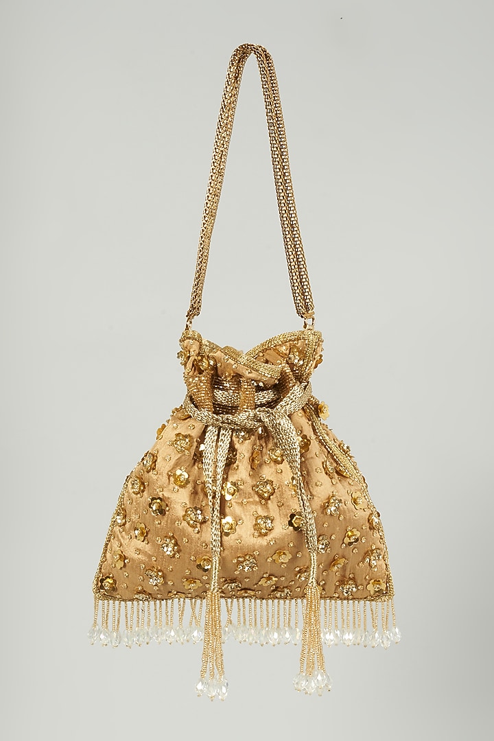 Gold Raw Silk Potli by Aloha by PS at Pernia's Pop Up Shop 2025