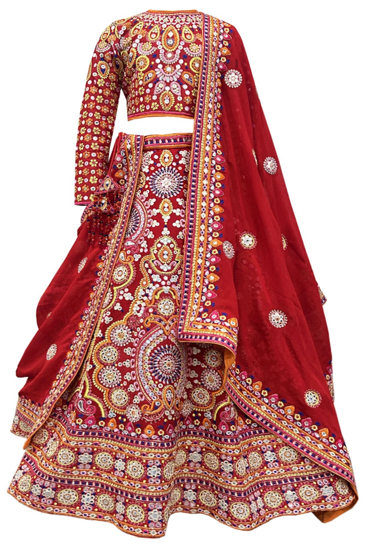 Red Georgette Dori Work Lehenga Set For Girls by Alyaansh Couture at ...