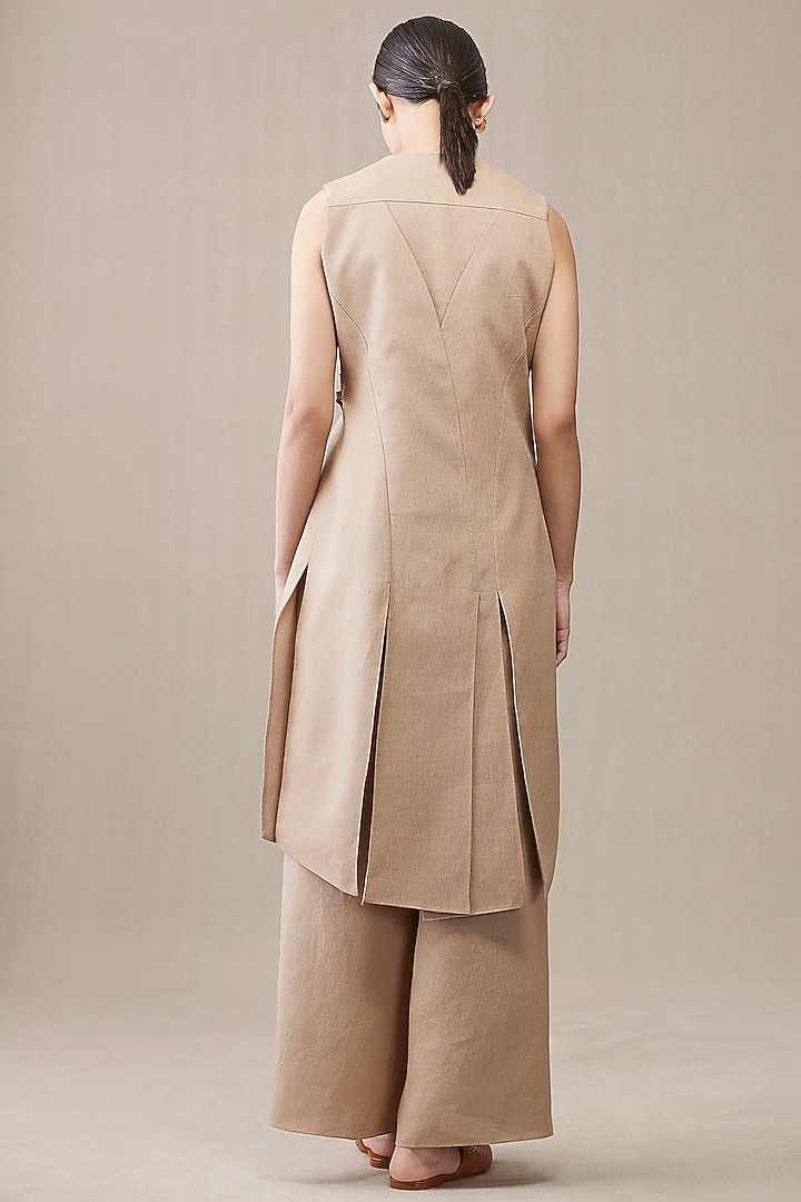 Taupe Linen Tunic Set by AMPM at Pernia's Pop Up Shop 2024