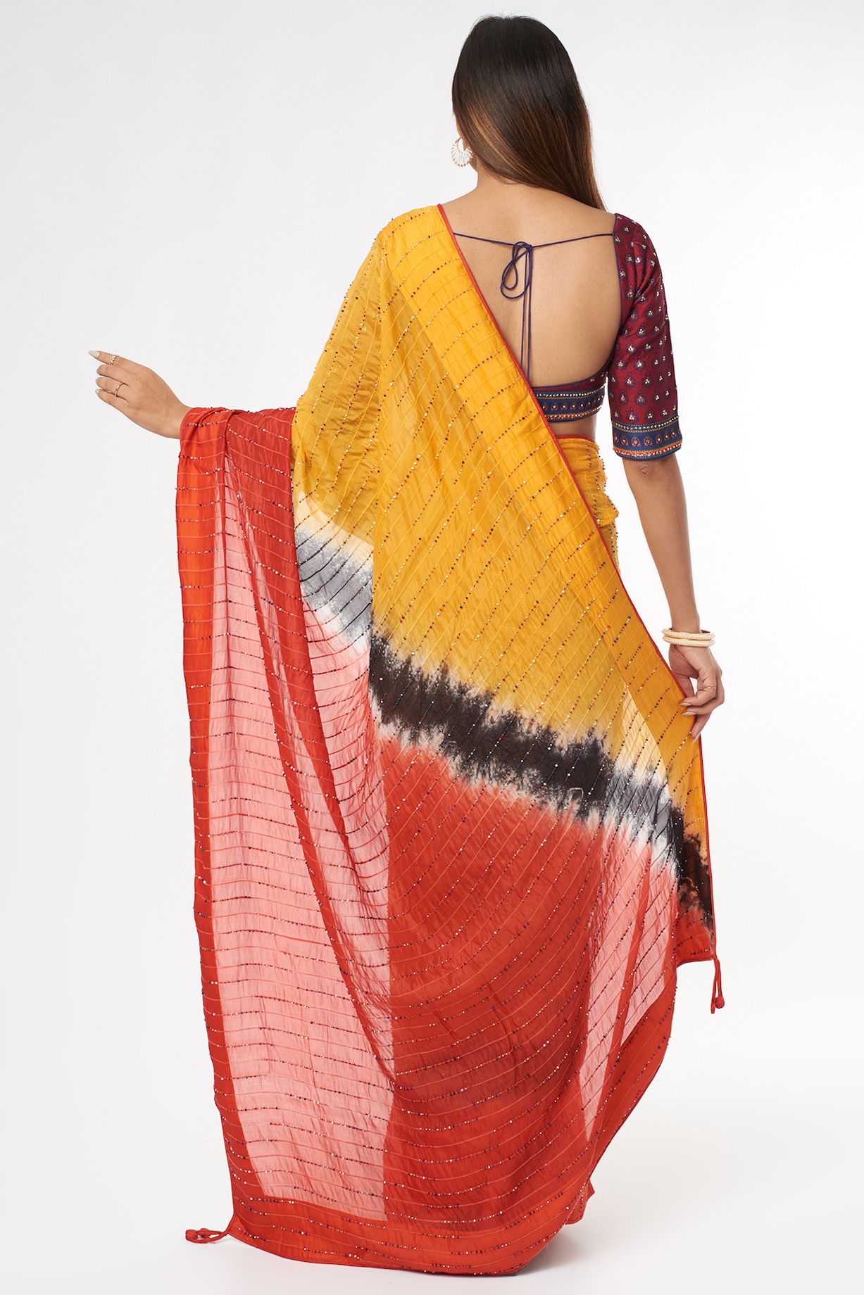 Yellow & Red Handwoven Silk Saree Set Design by Amrich at Pernia's Pop ...
