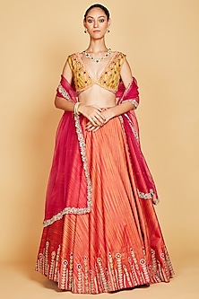 Rani Raw Silk Embroidered Lehenga Set Design by AMRIN KHAN at Pernia's ...