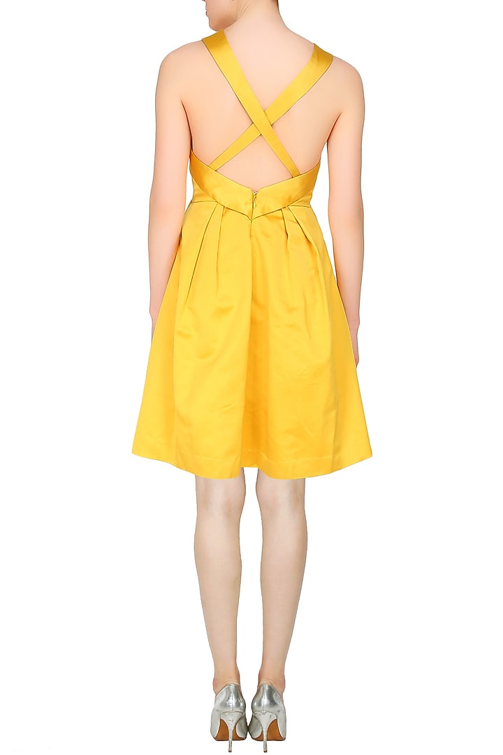 Canary yellow pleated rachel dress available only at Pernia's Pop Up ...