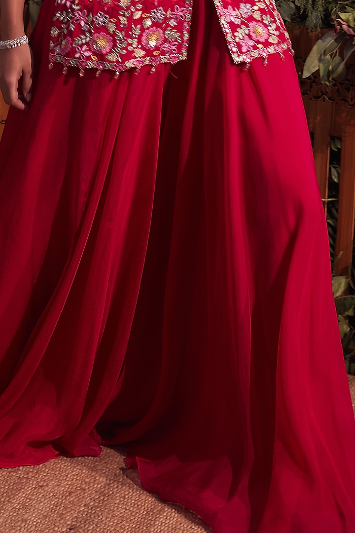 Red Organza Sharara Set by Aneesh Agarwaal PRET at Pernia's Pop Up Shop ...