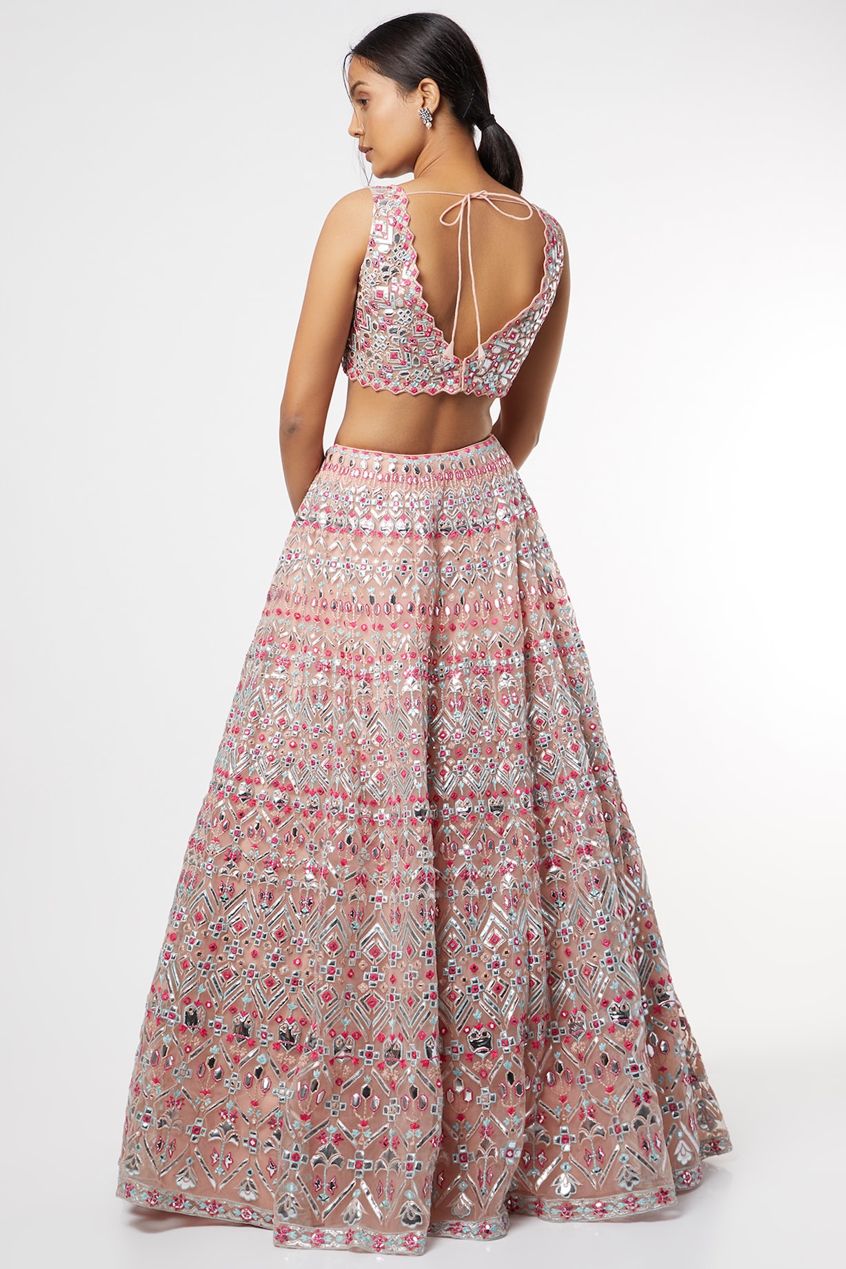 Blush Pink Net Wedding Lehenga Set by Aneesh Agarwaal at Pernia's Pop ...
