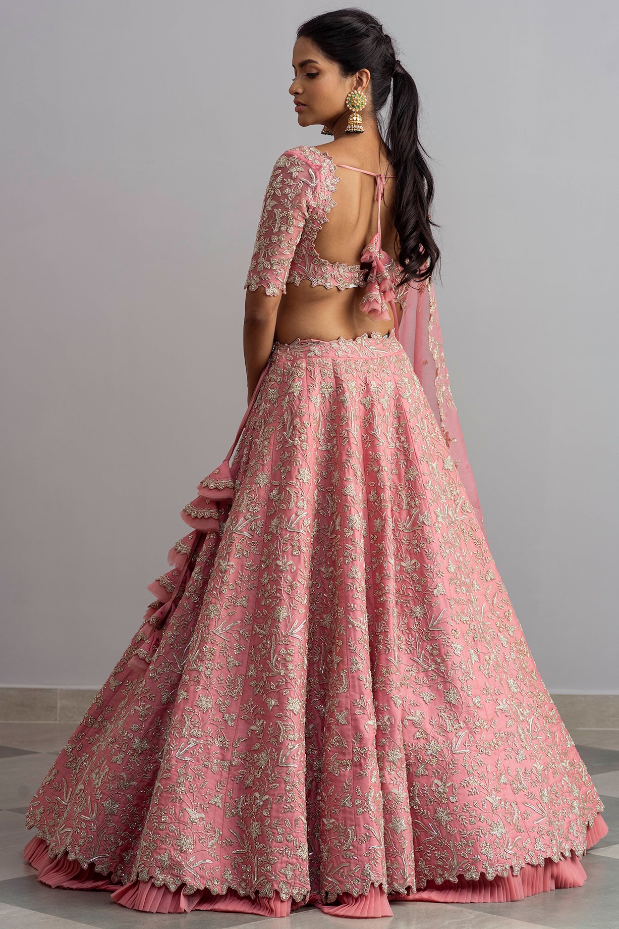 Rose Pink Organza Bridal Lehenga Set by Anushree Reddy at Pernia's Pop ...