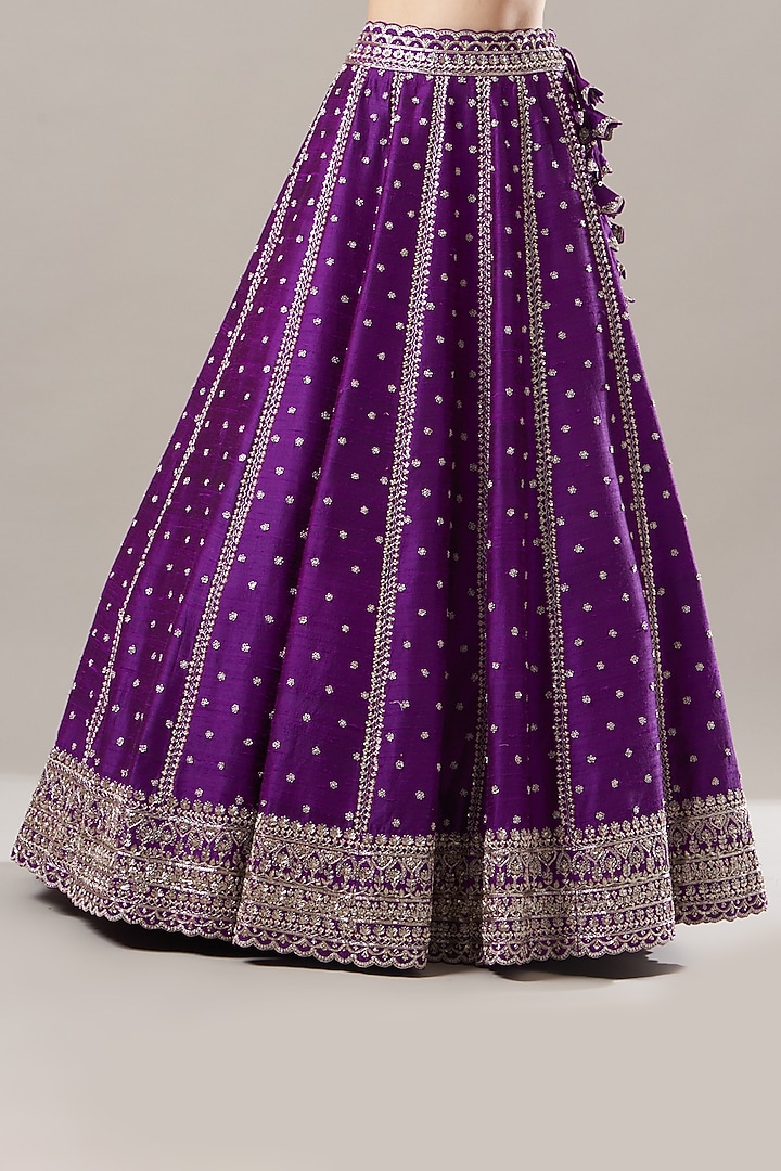 Purple Embroidered Bridal Lehenga Set by Anushree Reddy at Pernia's Pop ...